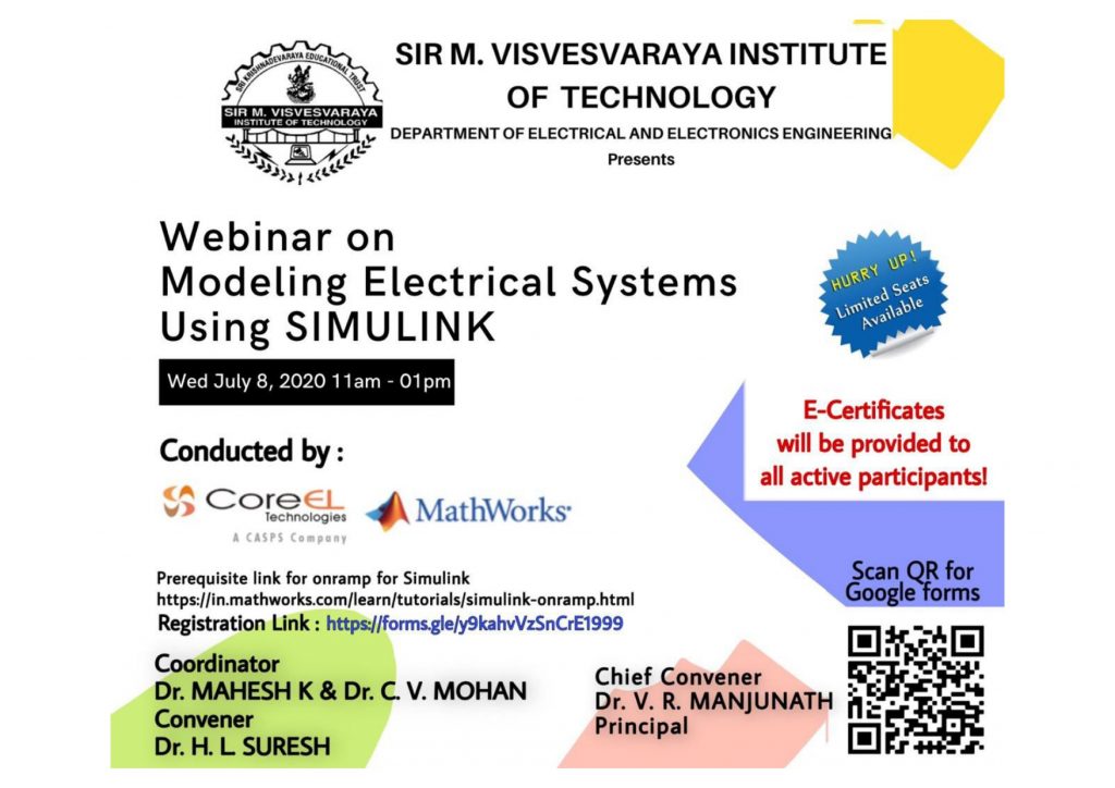 Modeling Electrical Systems Using SIMULINK – Sir M Visvesvaraya ...