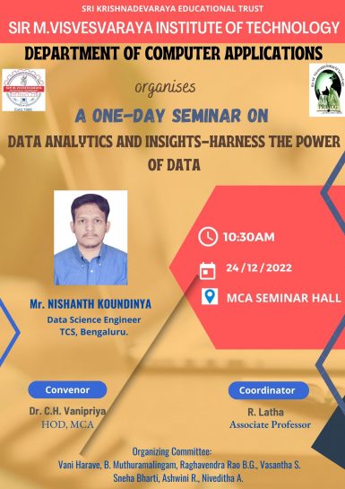The department of MCA is organizing Seminar on “Data Analytics and ...